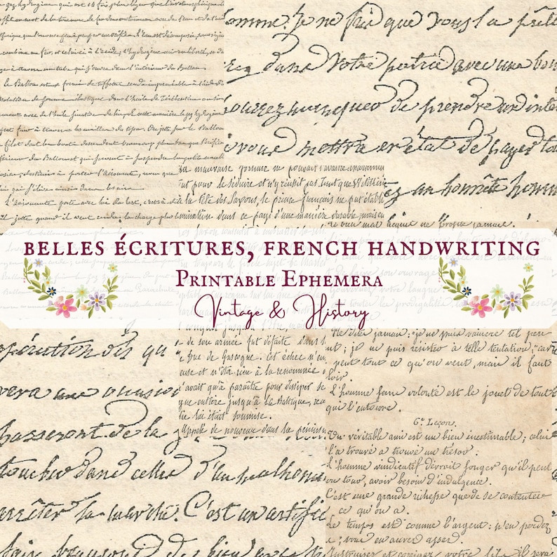French Handwriting, Sortes D'ecritures, Vintage Book, Printable ...