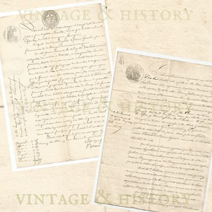 15 Page Bundle {4}, 1800s French Paper, Handwritten, Calligraphy ...