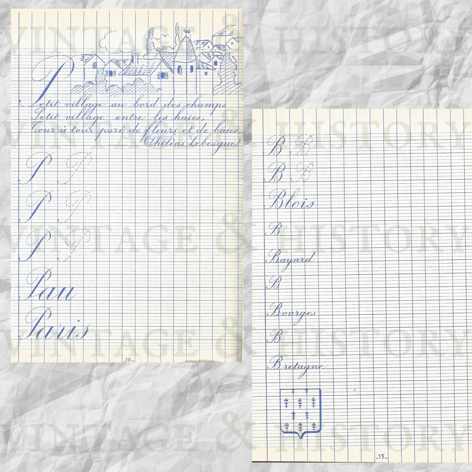 French Handwriting and Calligraphy Practice Workbook {8}, Vintage ...