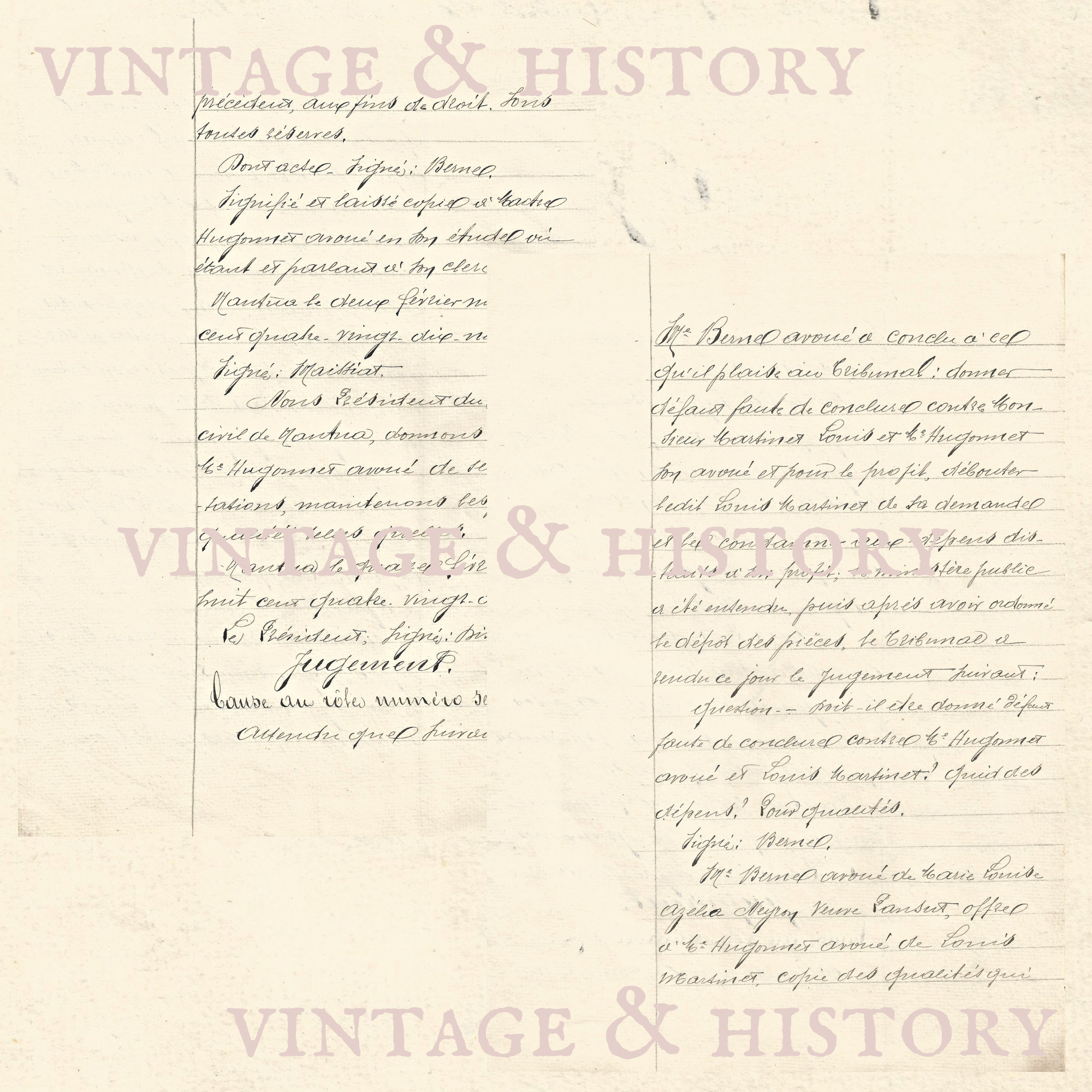 1899 Antique Handwritten French Document, Calligraphy, Printable ...