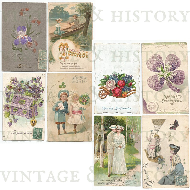 French Flower Postcards {3}, Early 1900s, Printable Paper Ephemera From ...