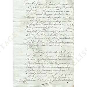 1811 French Paper, Handwritten, Calligraphy, Ink Stamp, Printable ...