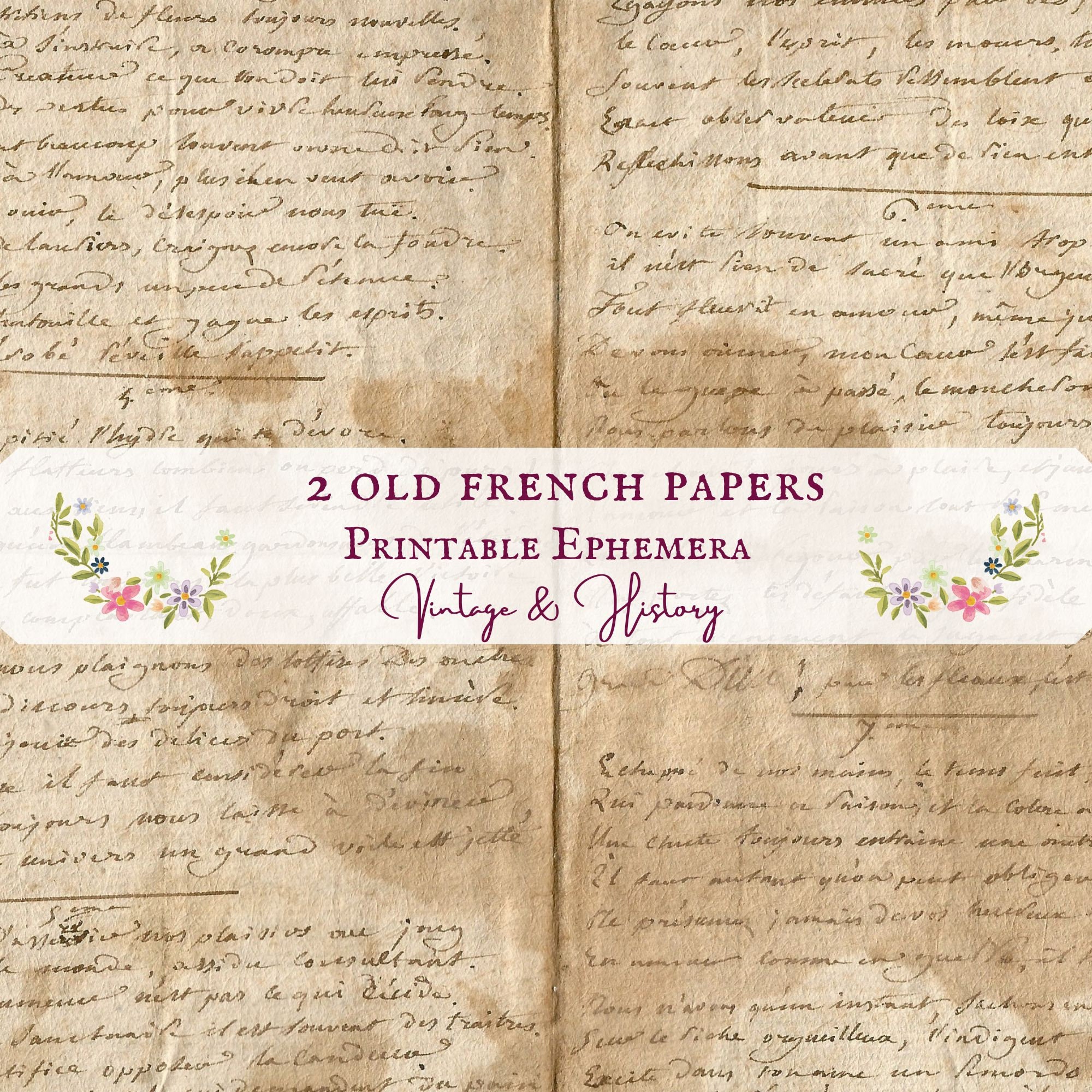 Old Paper With French Writing