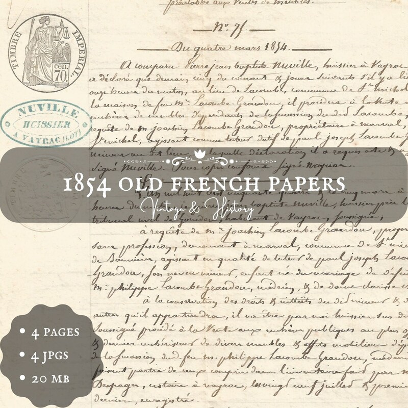 Antique French Document - Etsy