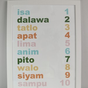 Tagalog Numbers, Filipino Kids Wall Art, Filipino Nursery Digital ...