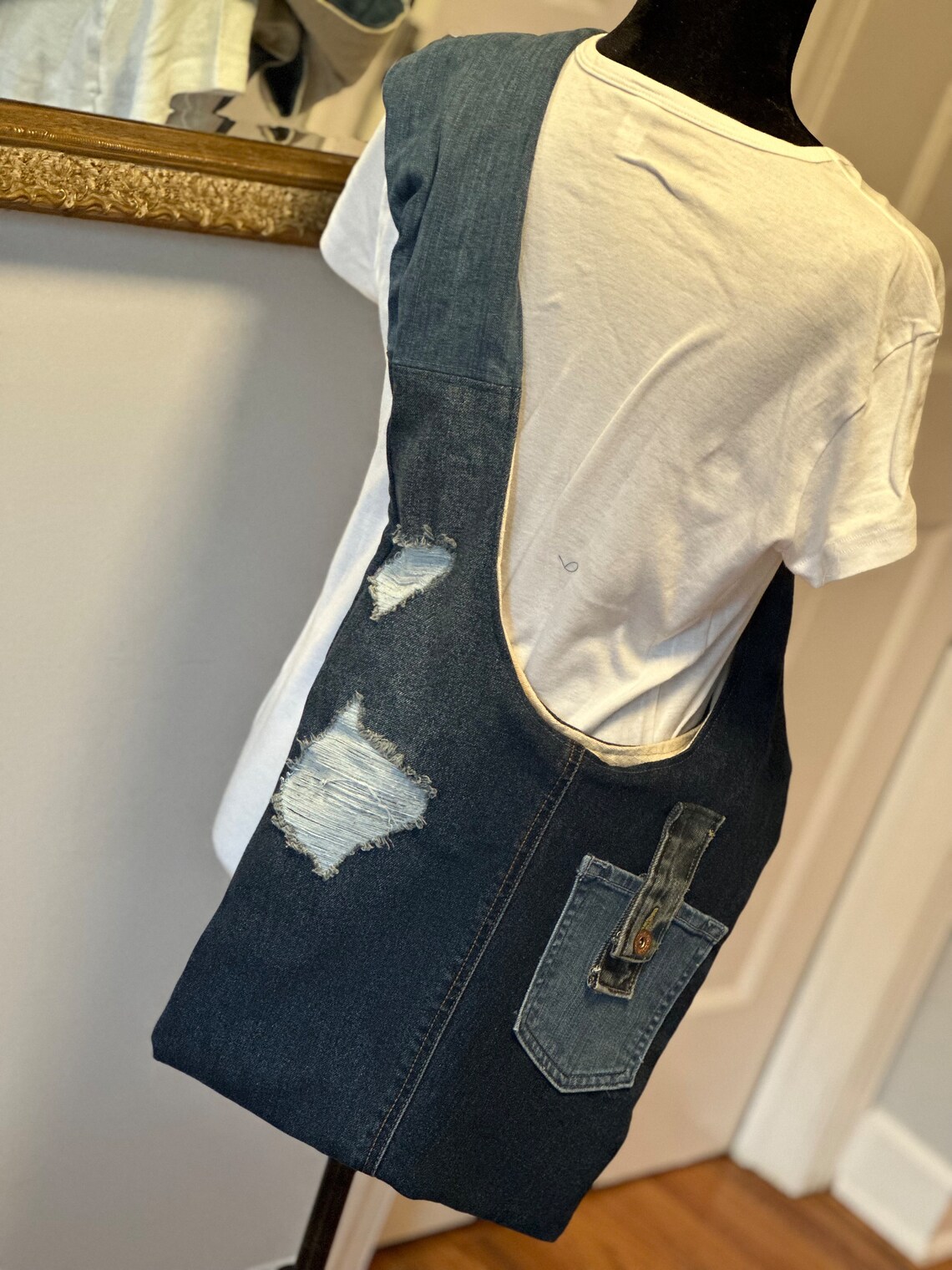 Extra Large Denim Sling Bag - Etsy