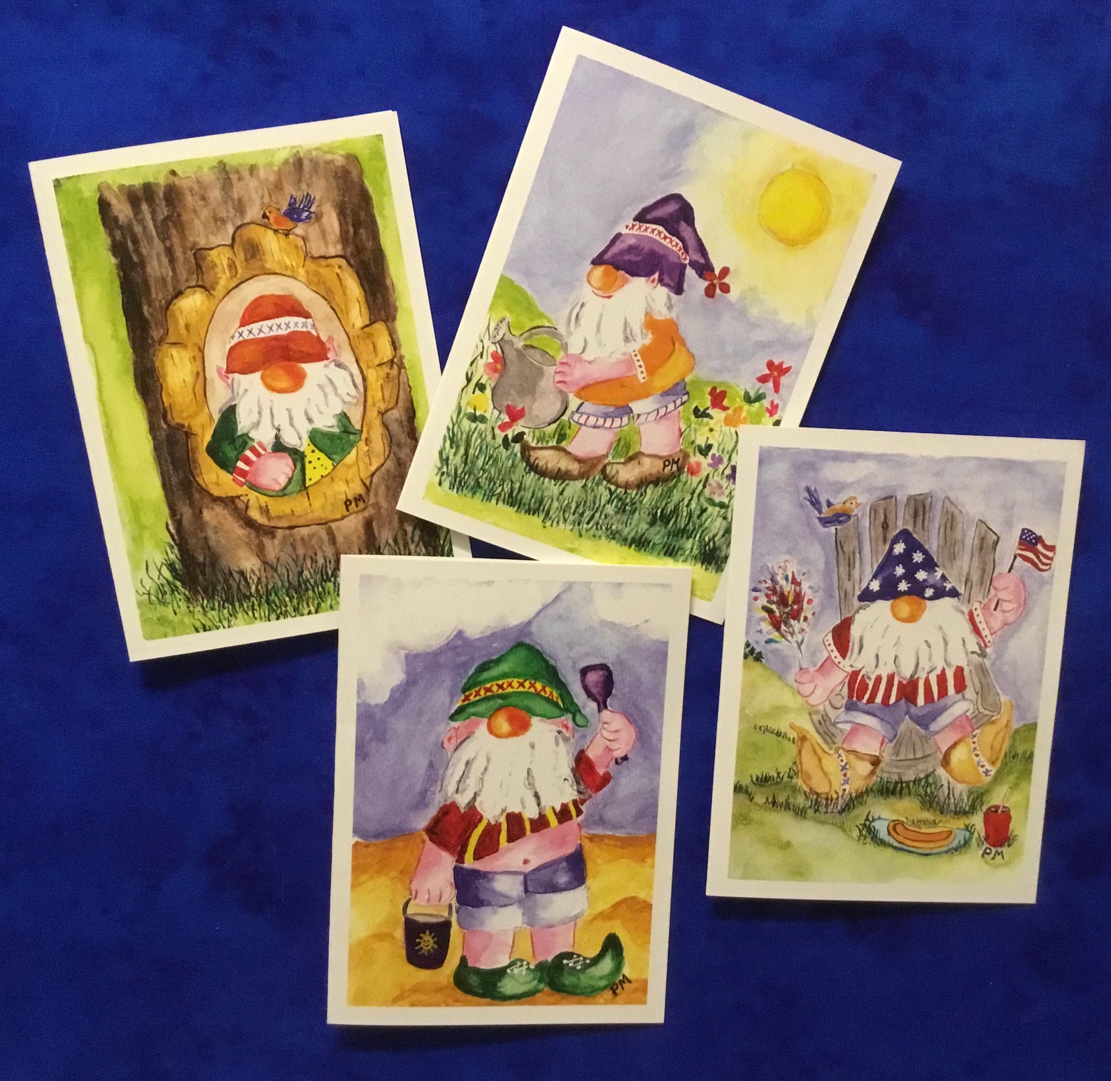 Original Art Gnome Notecards Gnome Note Cards Handpainted - Etsy