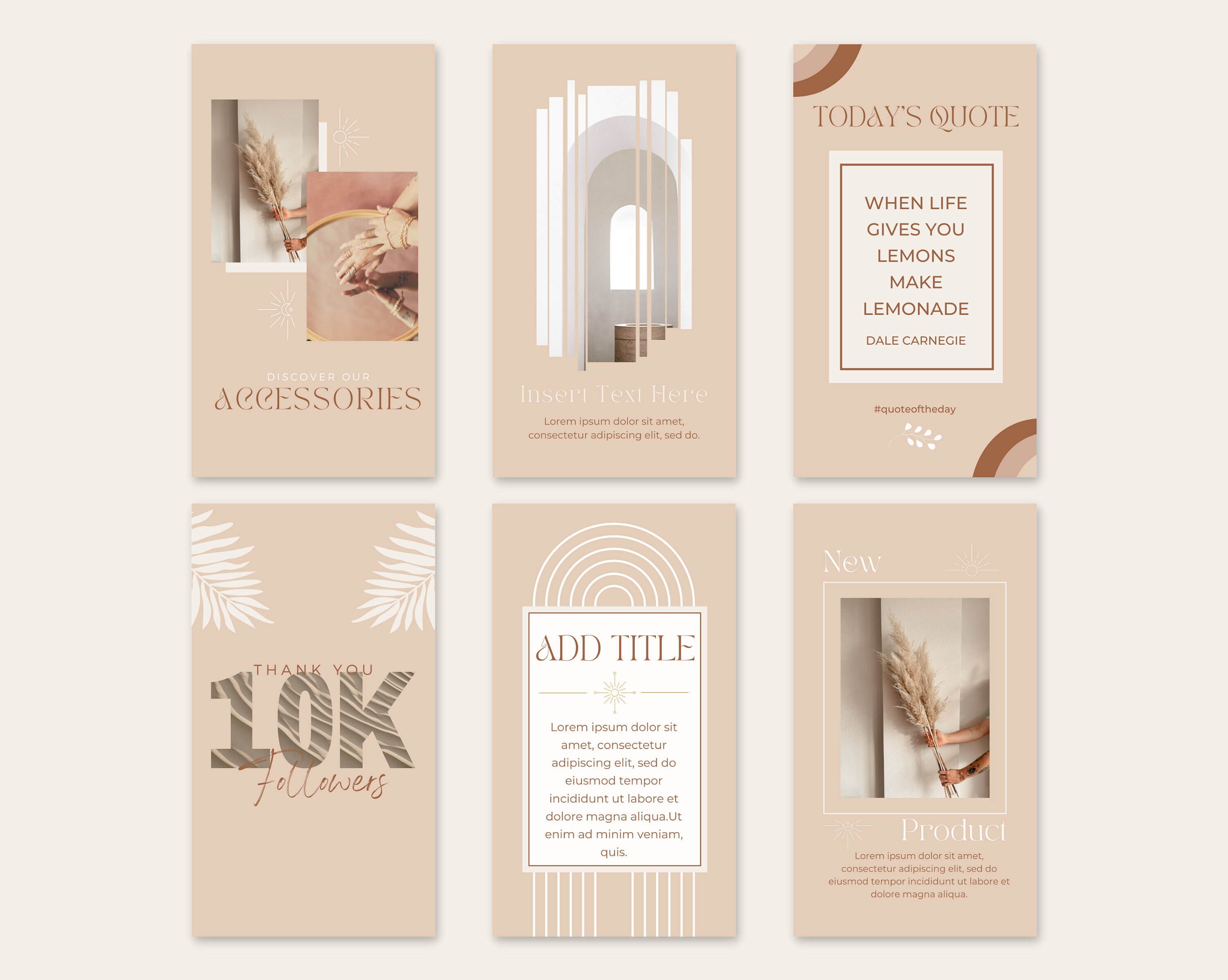 Instagram Story Template Boho Instagram Boho Template Canva Neutral ...