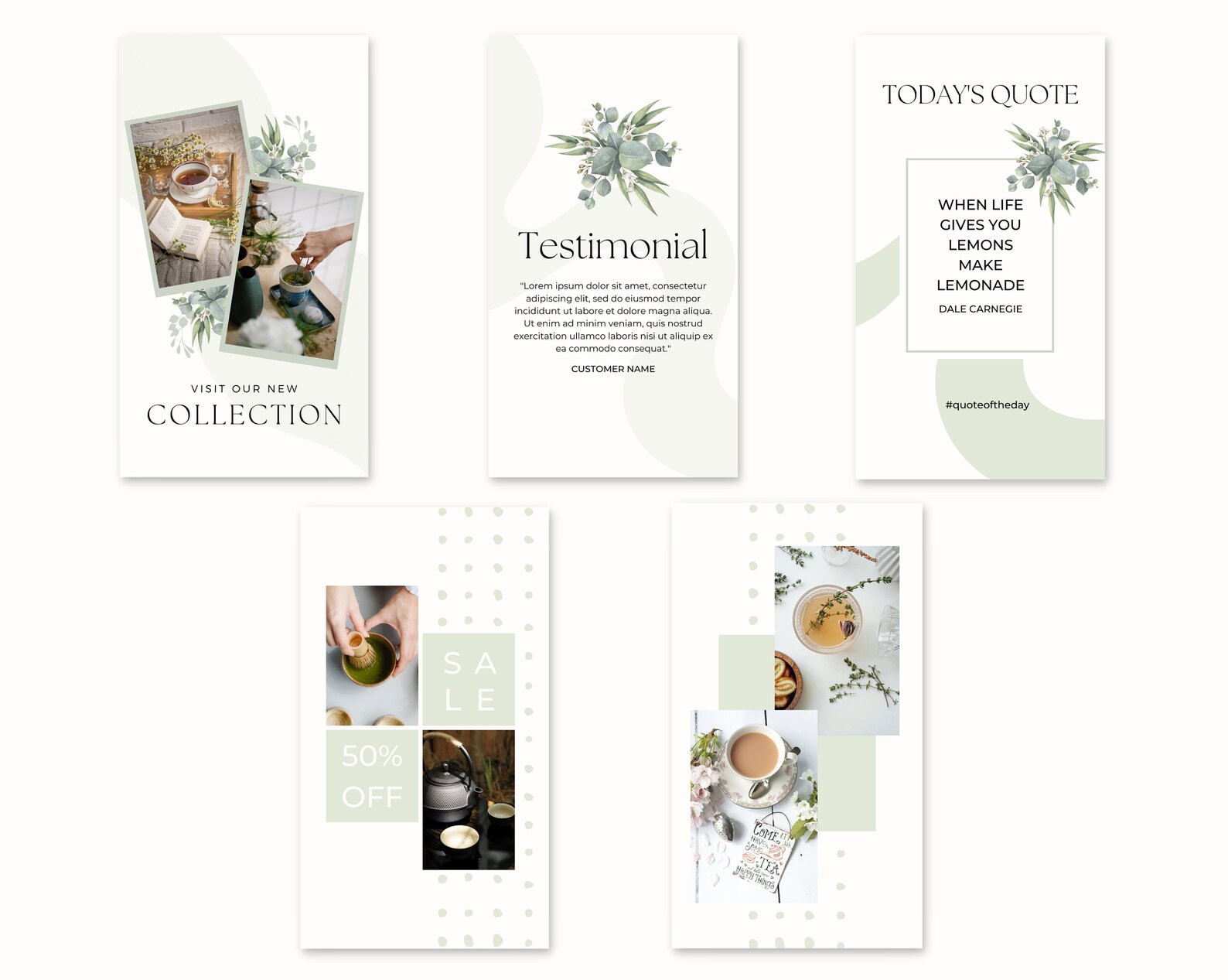 Elegant Instagram Story Canva Template - Nature Stories Templates ...