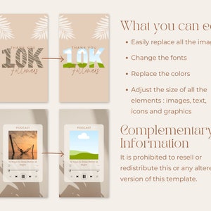 Instagram Story Template Boho - Instagram Boho Template Canva - Neutral ...