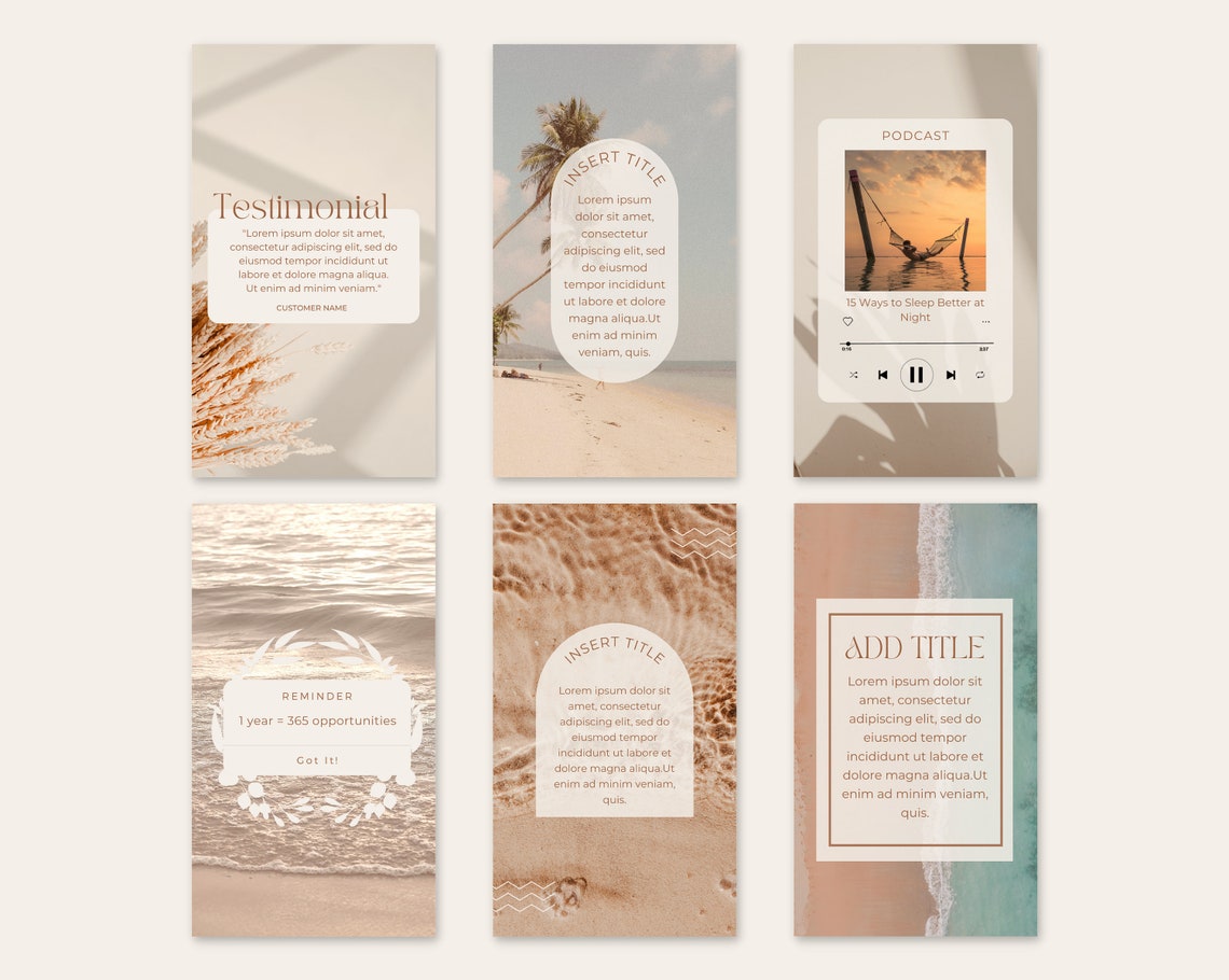 Instagram Story Template Boho Instagram Boho Template Canva Neutral ...
