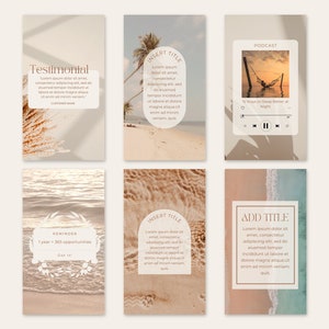 Instagram Story Template Boho - Instagram Boho Template Canva - Neutral ...
