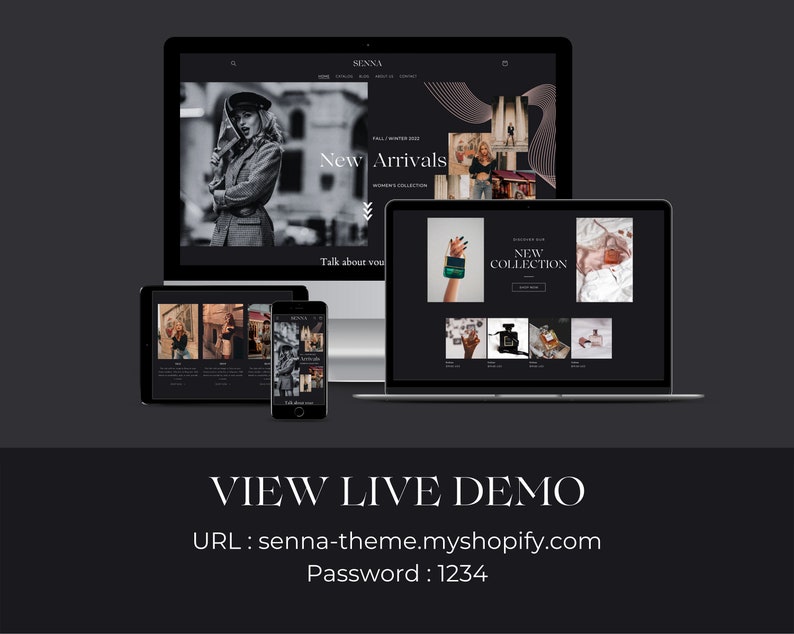 Shopify Theme - Dark Shopify Template - Aesthetic Shopify Website - Minimalist Fashion Ecommerce ...