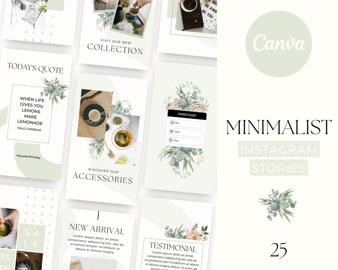 Elegant Instagram Story Canva Template - Nature Stories Templates ...
