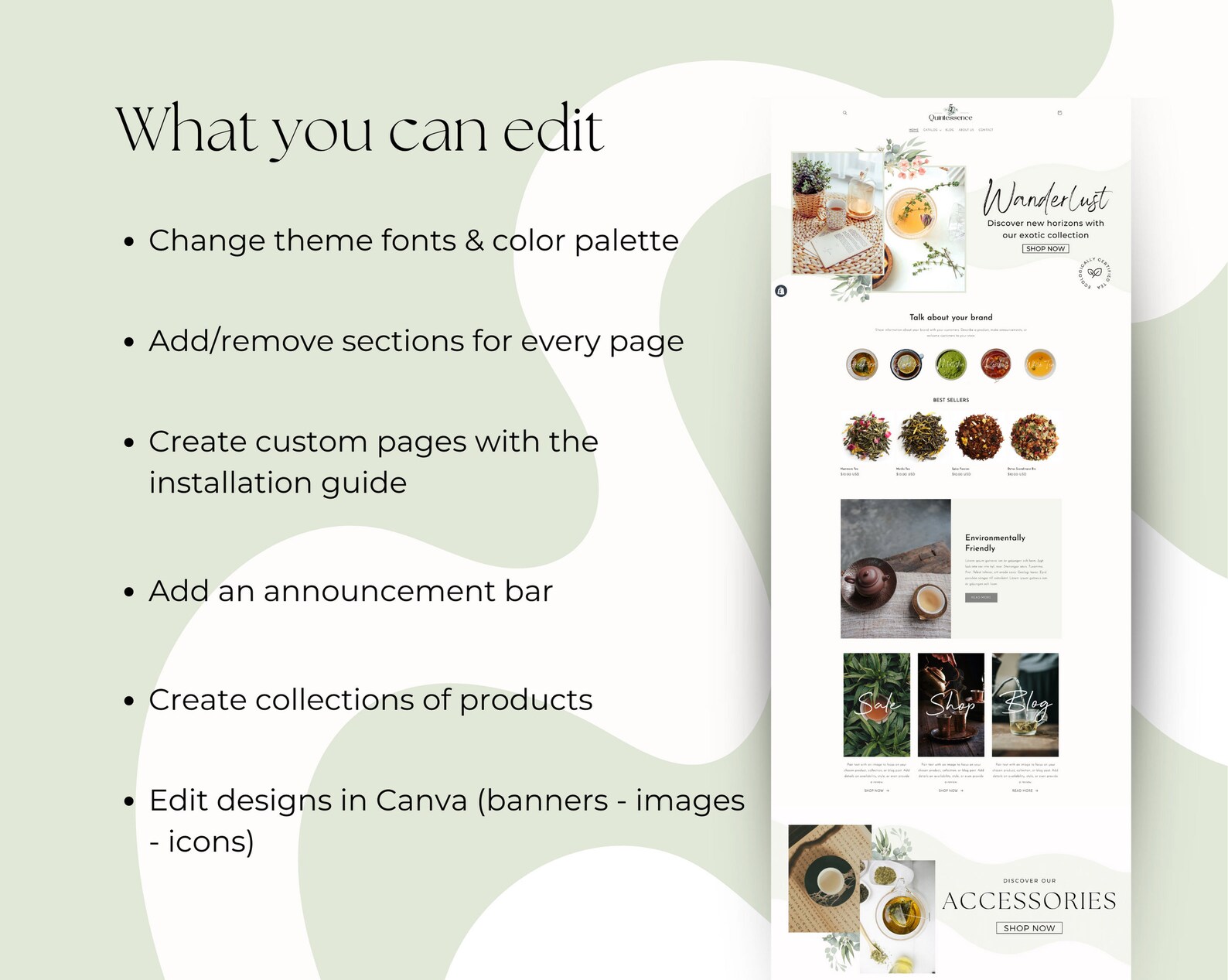 Elegant Shopify Theme Nature Shopify Template Minimalist - Etsy