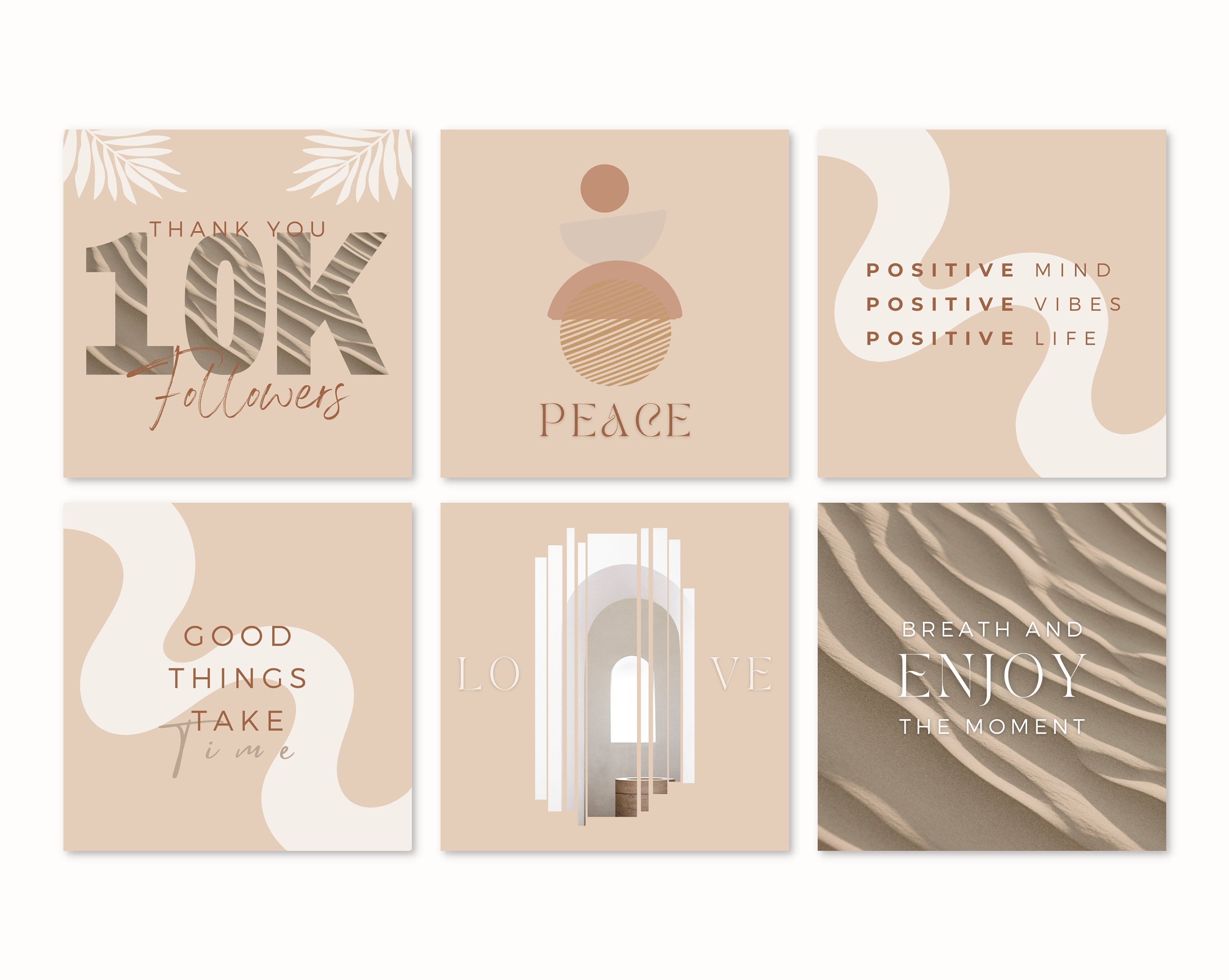 Instagram Post Template Boho - Instagram Boho Template Canva - Neutral ...