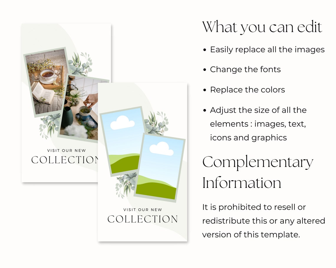 Elegant Instagram Story Canva Template Nature Stories Templates ...