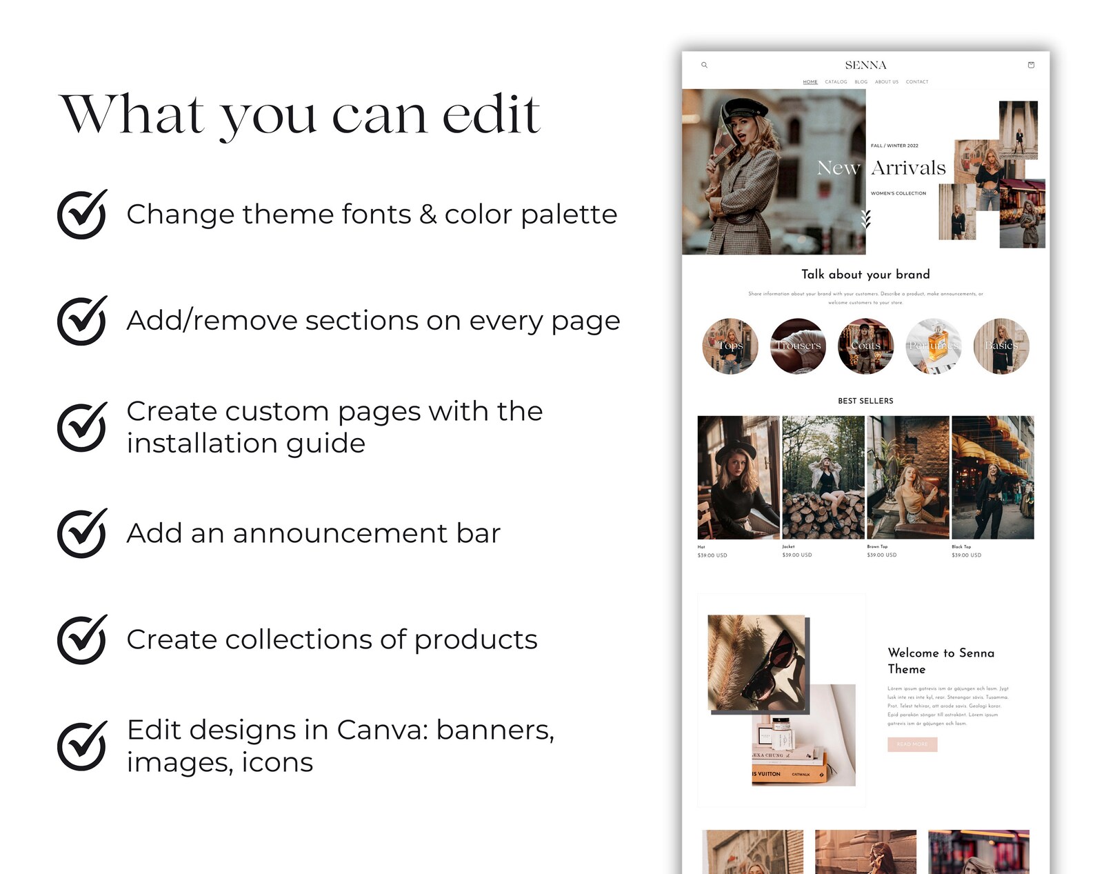 Shopify Theme Template Aesthetic Shopify Template Minimal Shopify ...