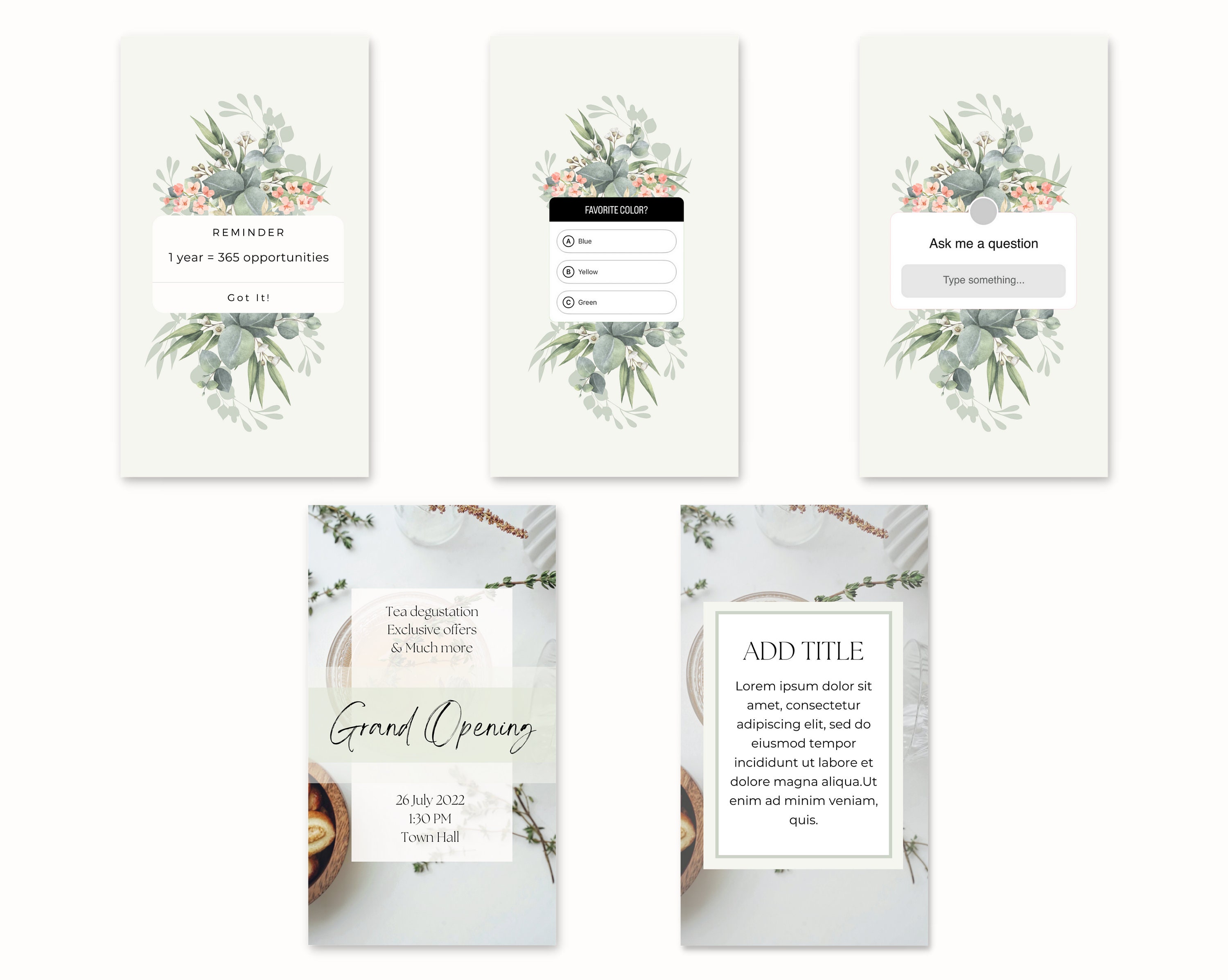 Elegant Instagram Story Canva Template - Nature Stories Templates ...