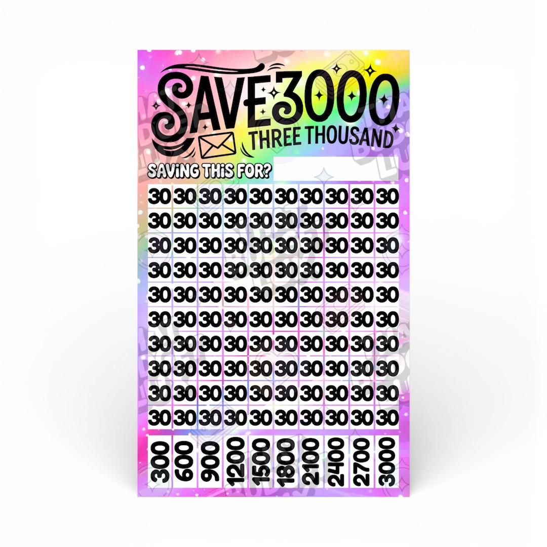 Ascend 3000 A6 Insert Only | Physical Savings Tracker | Cash Envelope ...