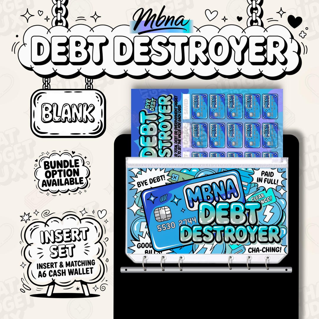 Debt Destroyer Savings Challenge A6 | MBNA Credit Card | Physical ...