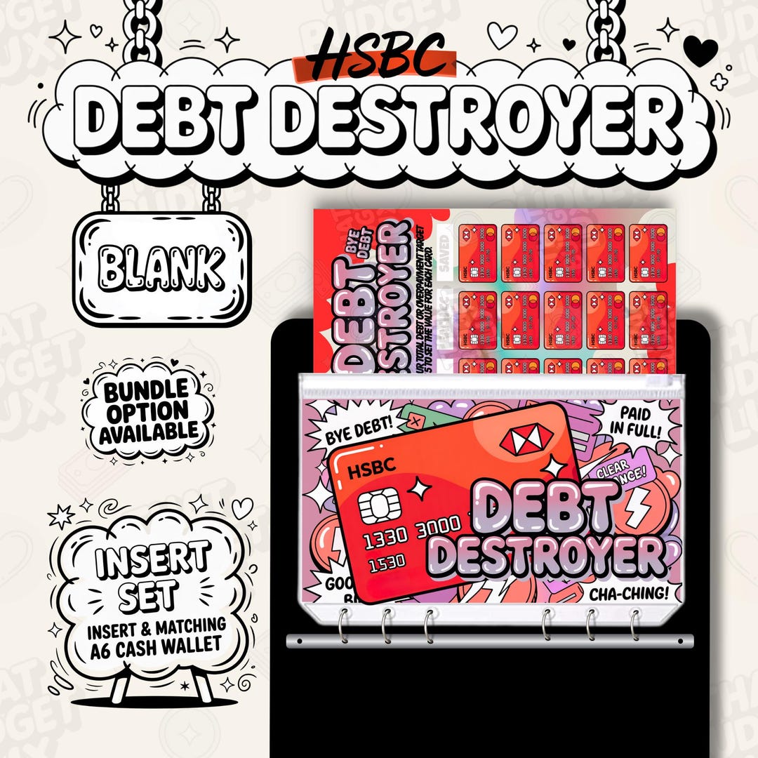 Debt Destroyer Savings Challenge A6 | HSBC Credit Card | Physical ...