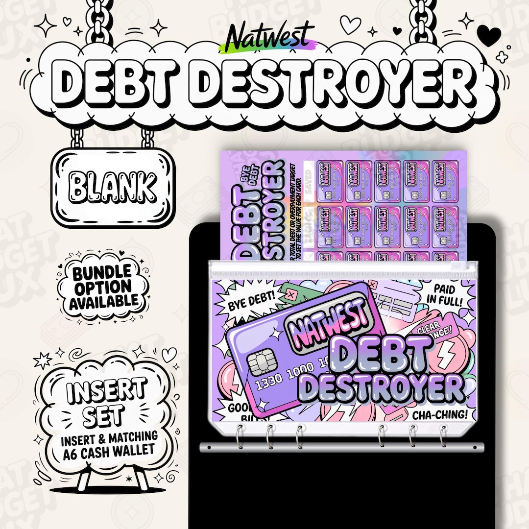 Debt Destroyer Savings Challenge A6 | Natwest Credit Card | Physical ...