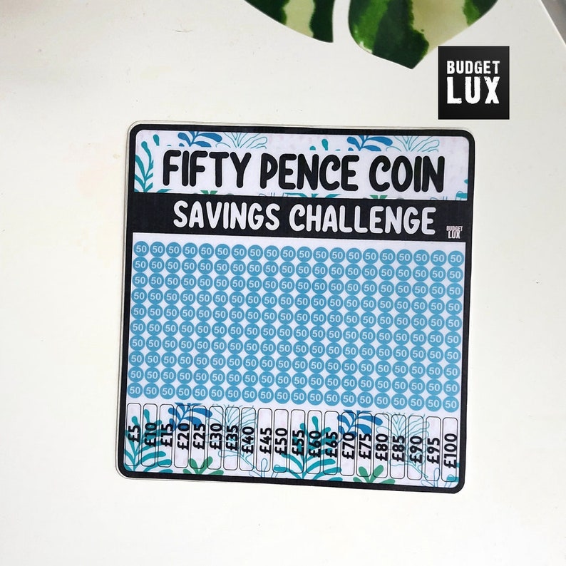 50 Pence 1 Pound & 2 Pound Coin Savings Challenge With - Etsy UK