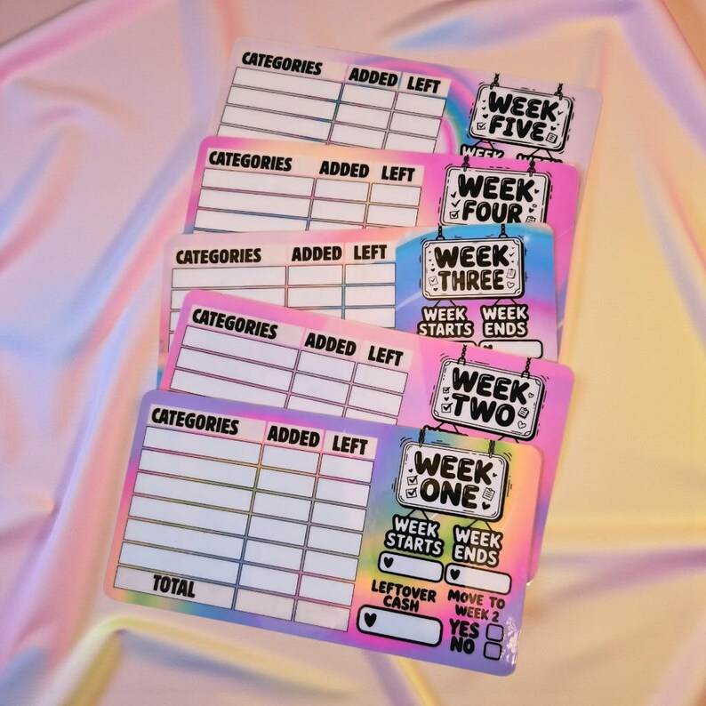A6 Weekly Cash Envelope Tracker Inserts | Budget Planner Set of 5 - Etsy UK
