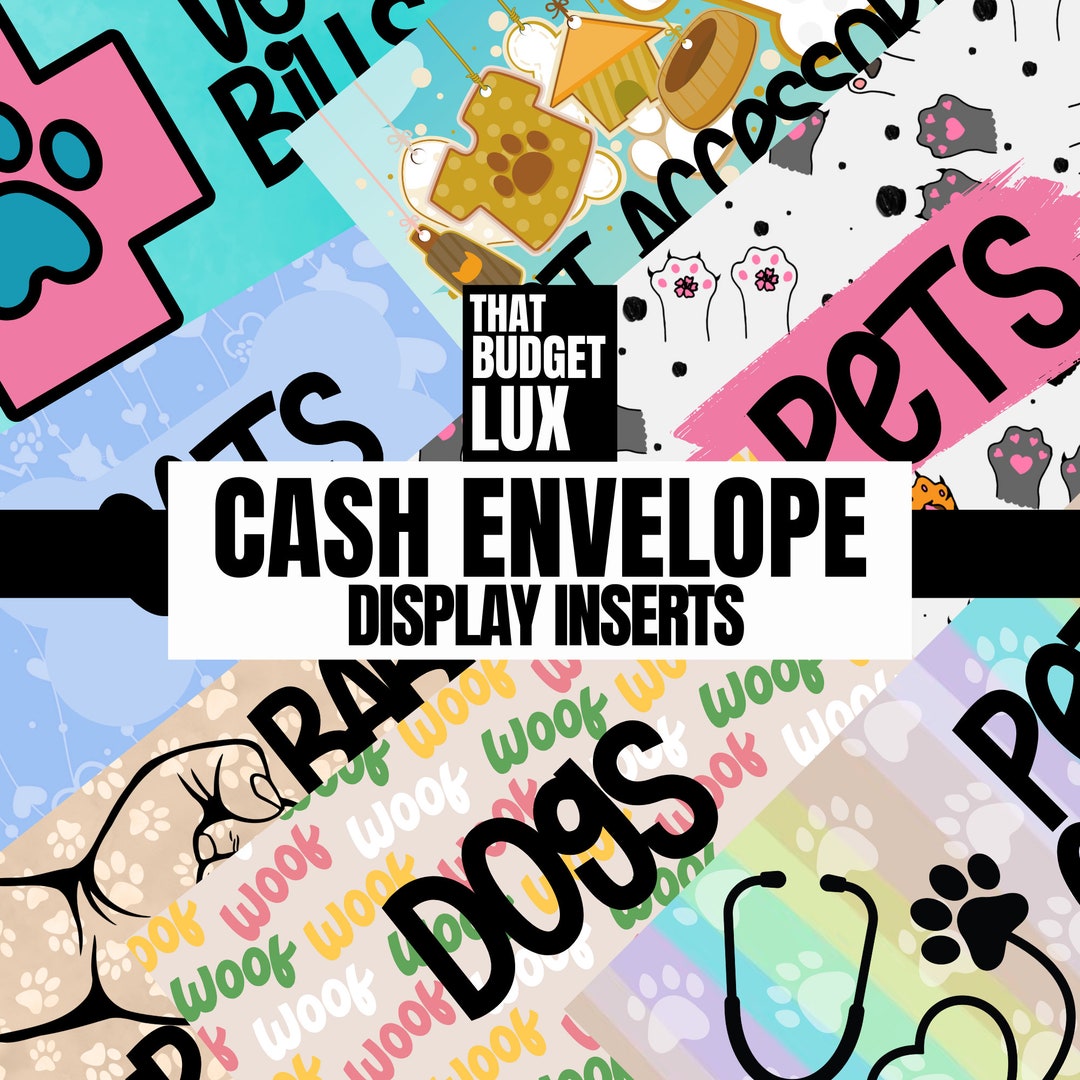 Pet, Vets, Dogs, Cat, Animals Theme Cash Envelope Savings Tracker ...