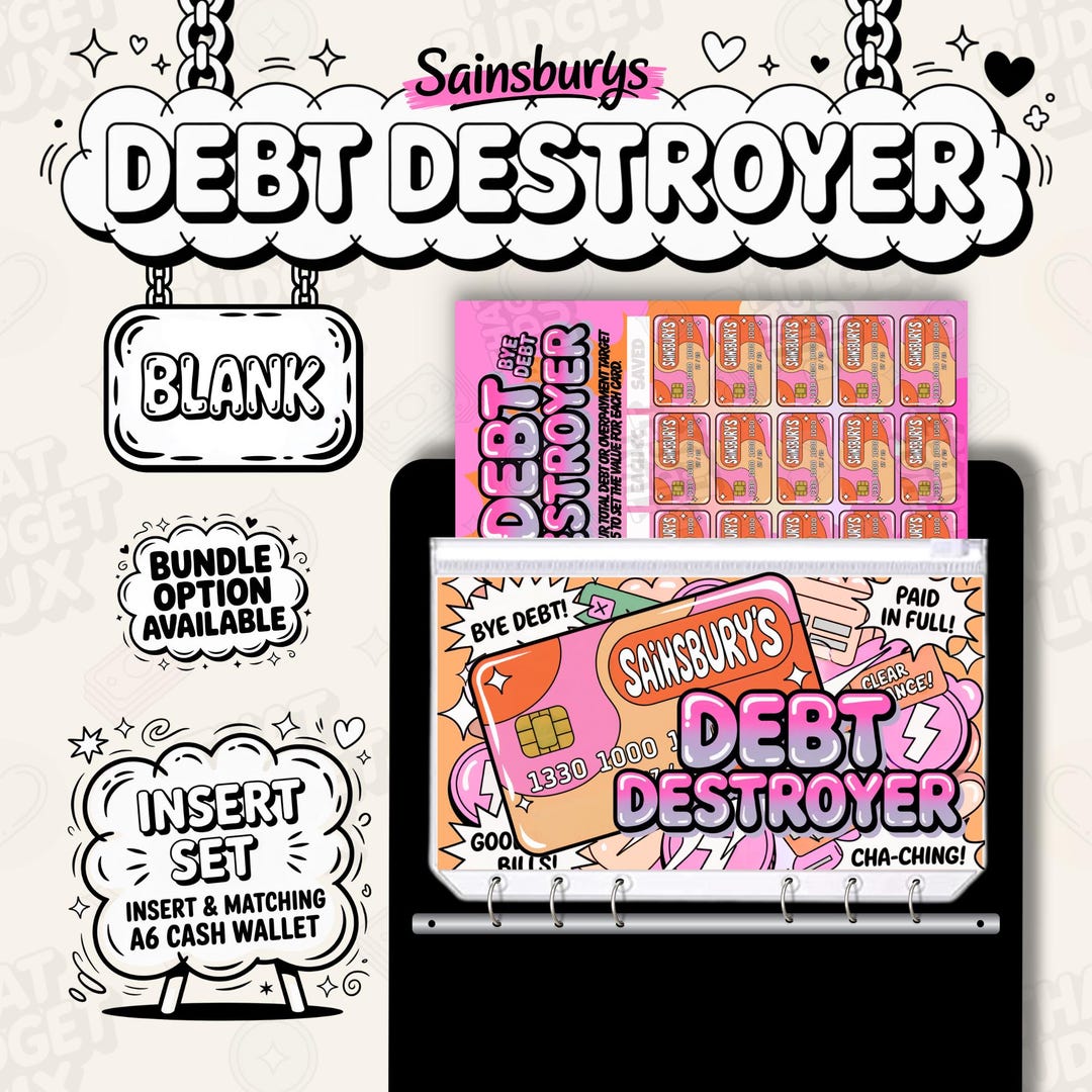 Debt Destroyer Savings Challenge A6 | Sainsburys Credit Card | Physical ...
