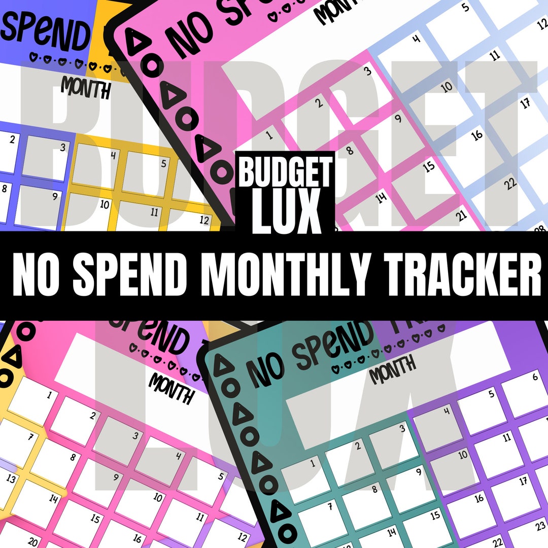 No Spend Monthly Tracker Savings Tracker Cash Budgeting System Budget ...