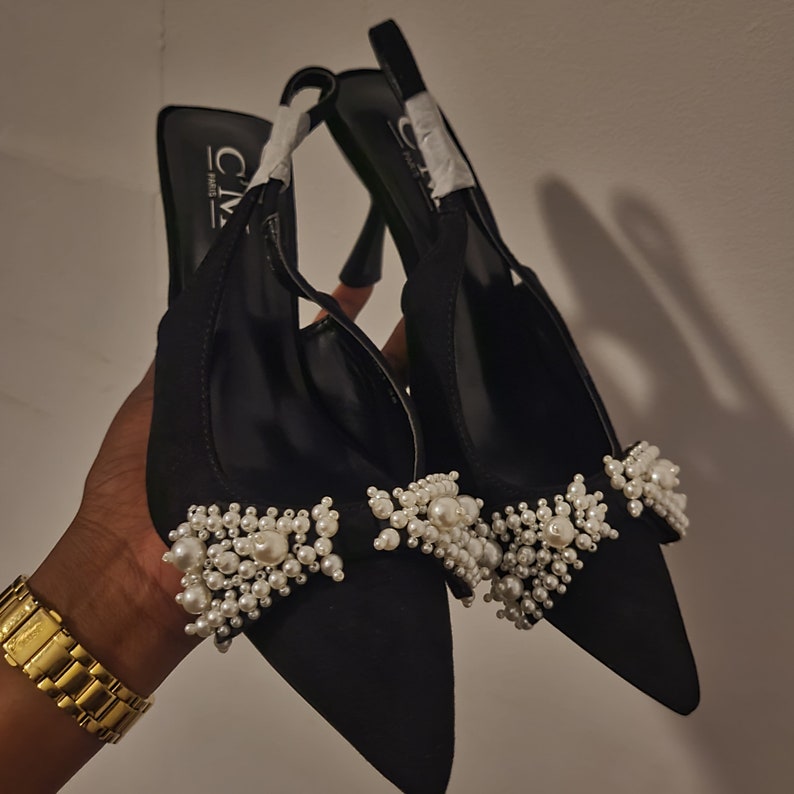 Black Pearl Heels - Etsy