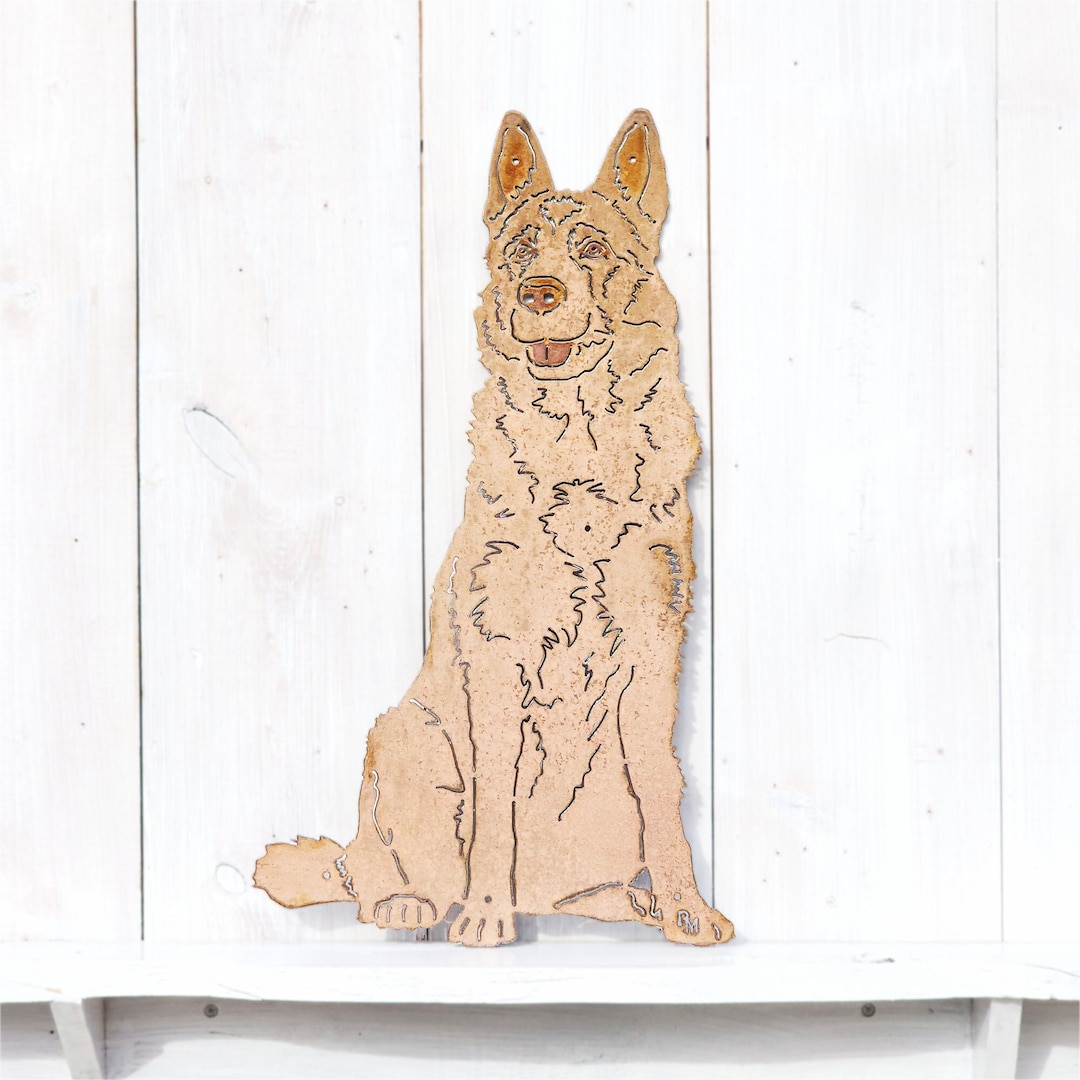 German Shepherd Metal Memorial Dog Sign Copper Patina Shepherd Breeder ...