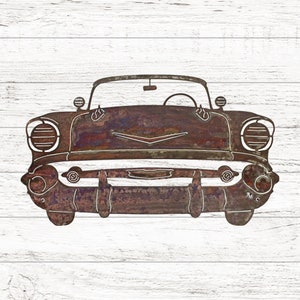 57 Chevrolet Vintage Car Metal Wall Art / Classic Car Wall Decor for ...
