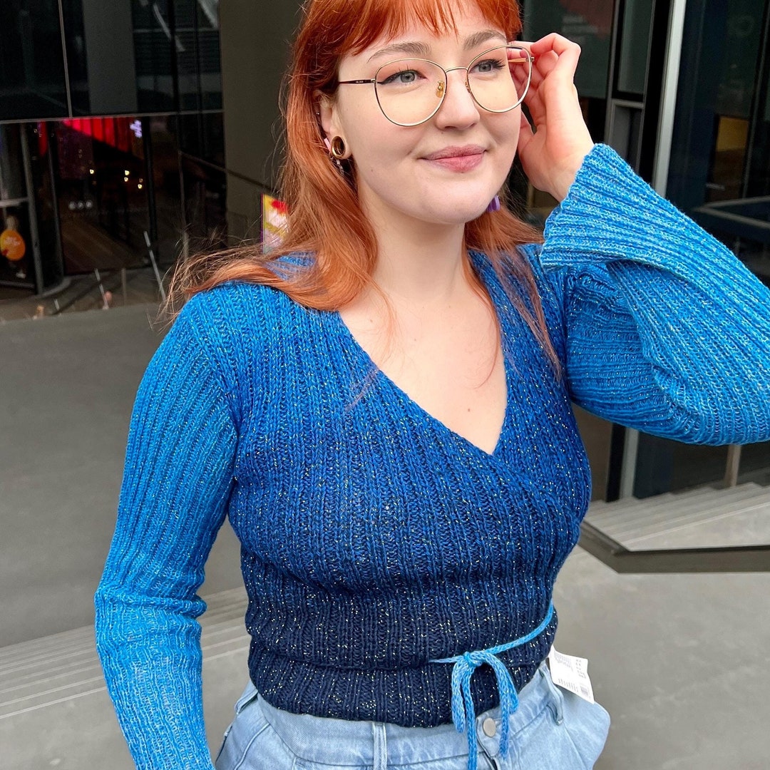 Knitting Pattern PDF ENGLISH Summer Night Wrap Top Long Sleeves, String ...