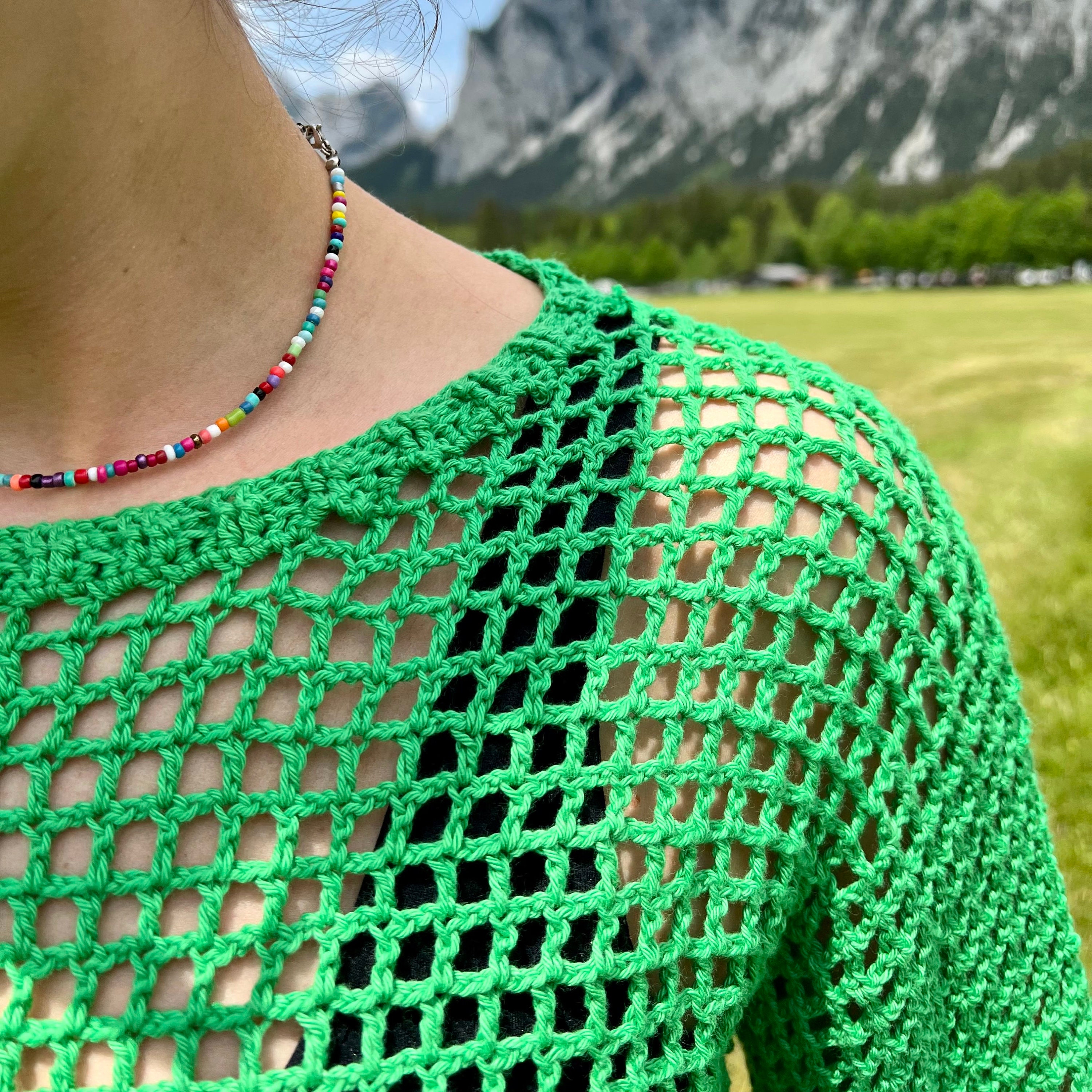 Crochet Pattern PDF DANISH / DANSK | Fishnet Oversized Top | Beginner ...