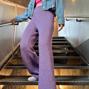 Knitting Pattern PDF ENGLISH | High-waisted Straight Leg Knitted Pants ...