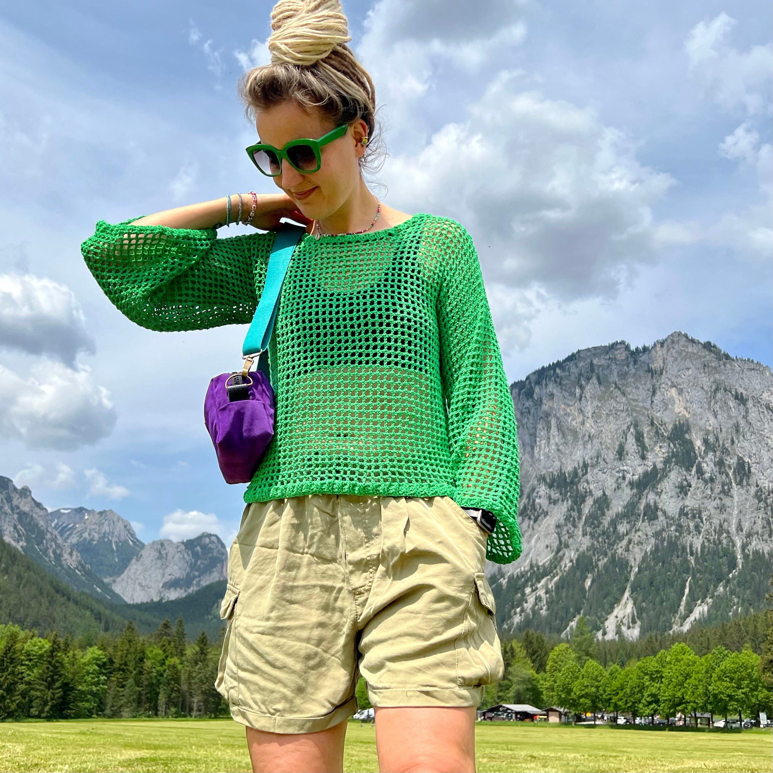 Crochet Pattern PDF DANISH / DANSK | Fishnet Oversized Top | Beginner ...