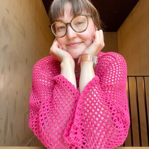 Crochet Pattern PDF ENGLISH| Fishnet Oversized Top | Beginner Friendly ...