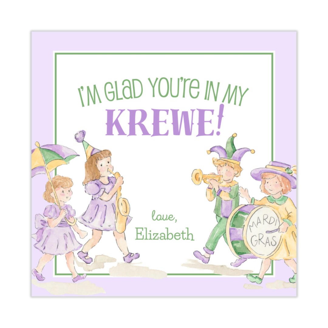 Kids Mardi Gras Treat Tag Printable | Editable Mardi Gras | Mardi Gras ...