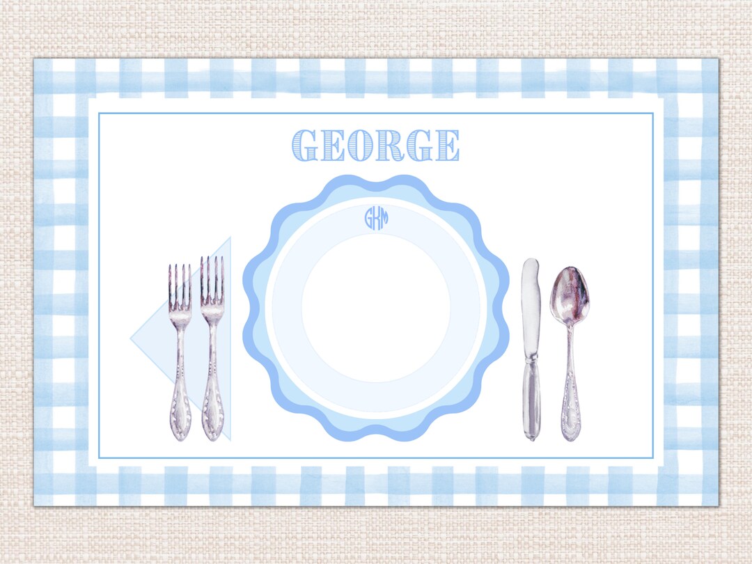 Personalized Placemat for Kids, 1st Birthday Gifts for Boys, Monogram ...