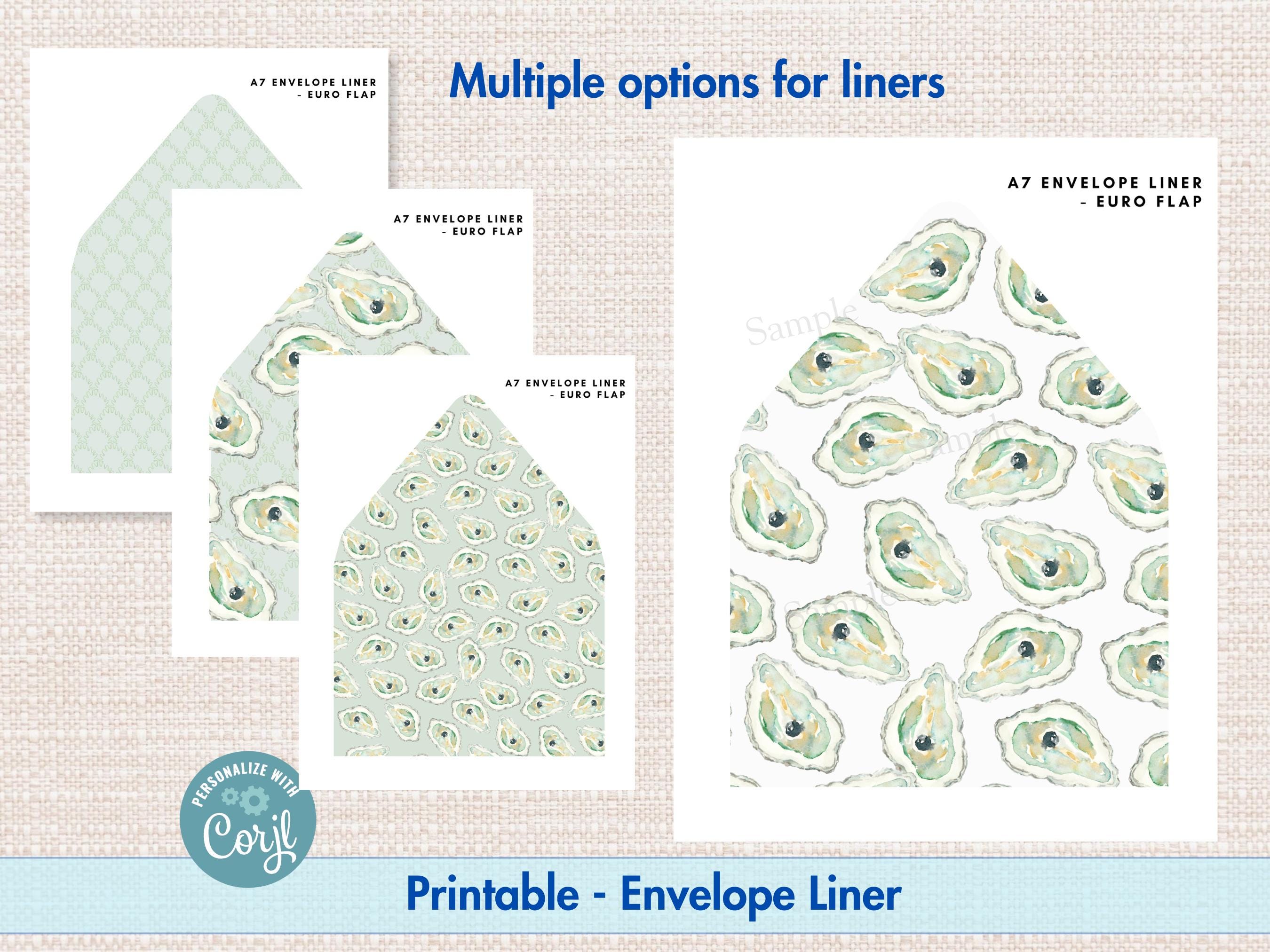 PRINTABLE A7 Euro Envelope Liner - Editable Template Digital Download ...