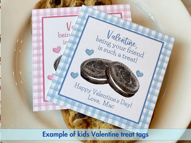 Valentine Class Tags, Toys, Treat, Squish, Watercolor | Printed, Set of ...