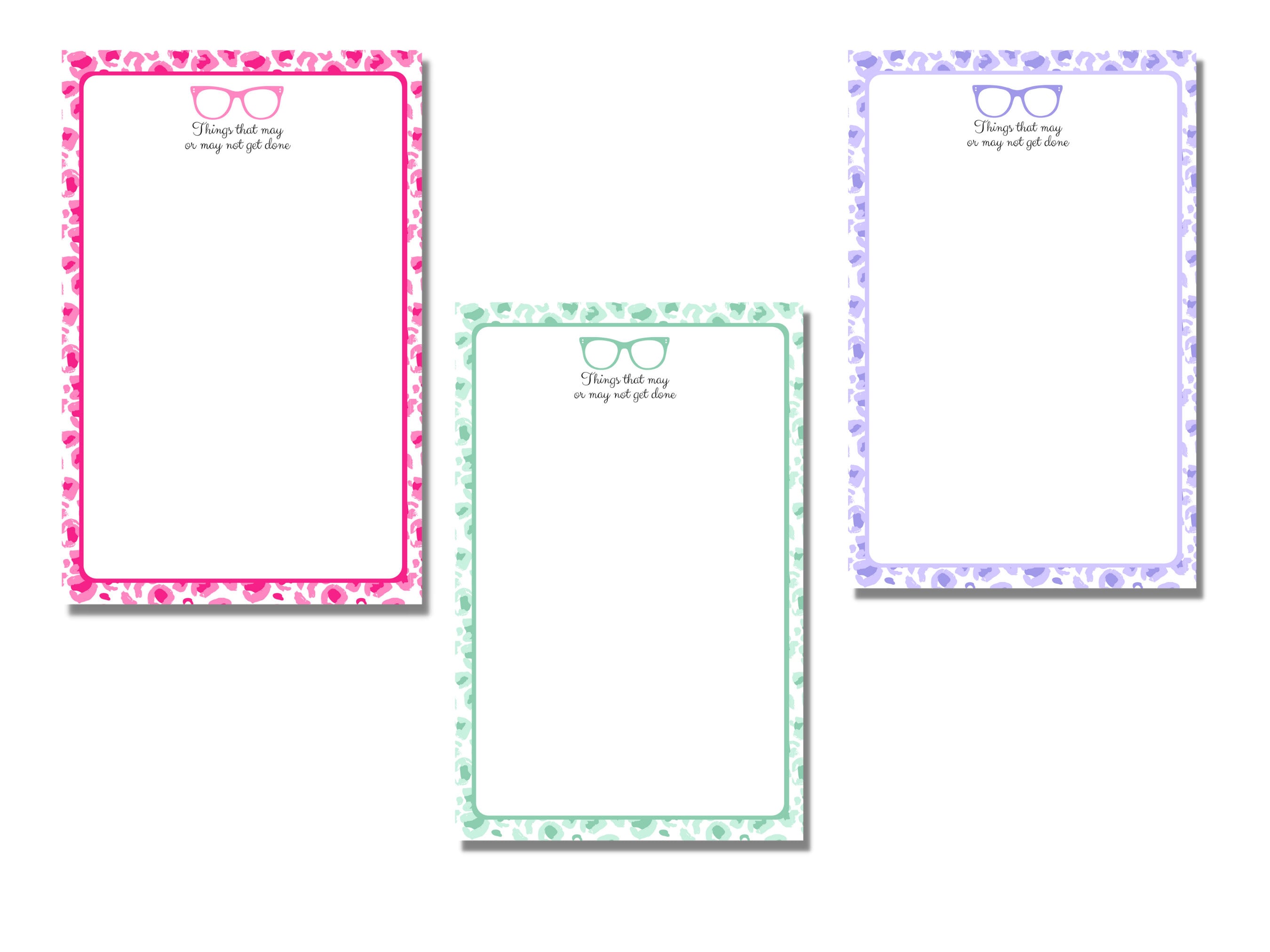 Stationery Pink Mint Cheetah Print Things That May Get Done Notepad ...