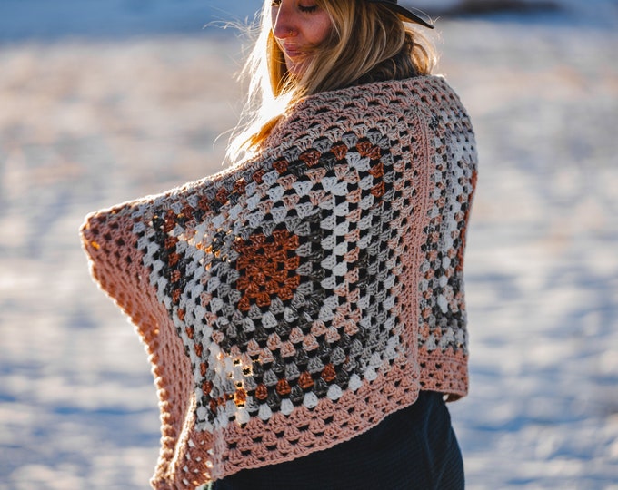 The Riviera: Granny Square Shawl, Boho Wrap, Crochet Shawl, Unique ...