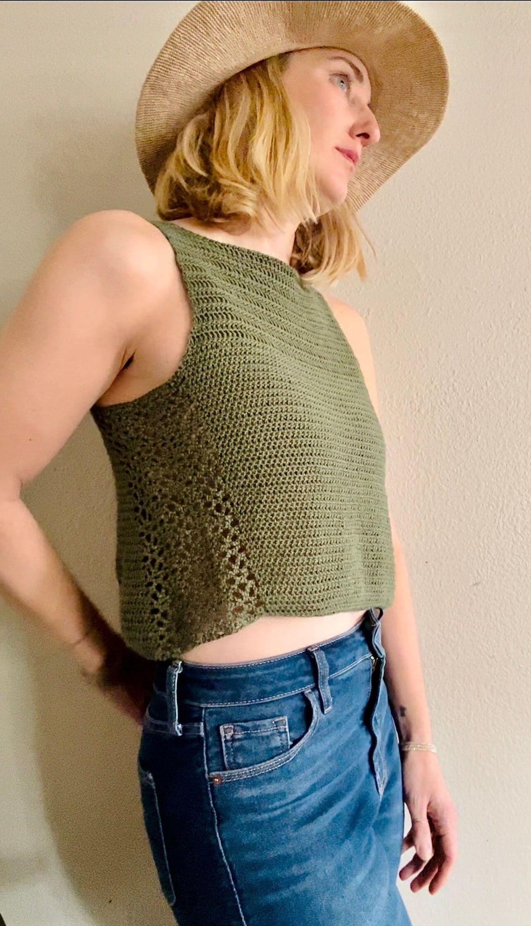 The Fern:crochet Top,womens Tank Top,lace Detail Top,women Sleeveless ...