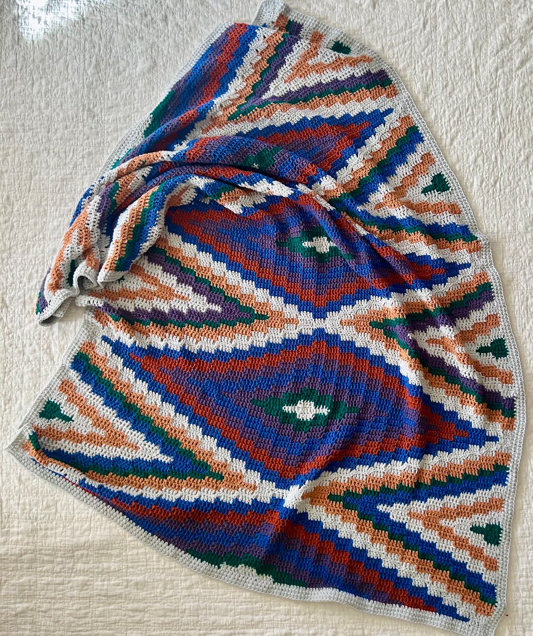 The Avante: Crochet Blanket,crochet Afghan,southwest Blanket,crochet ...