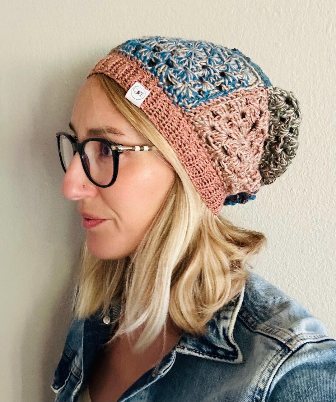 The Potter:crochet Hat,earth Tone, Patchwork Beanie,womens Beanie ...