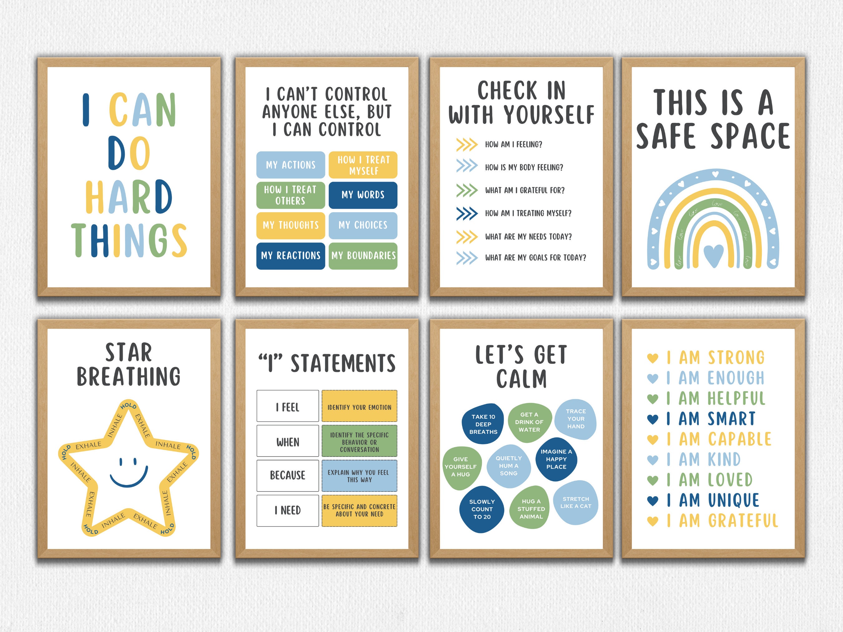 Calming Corner Poster Bundle, School Counselor, Therapy Office Decor ...